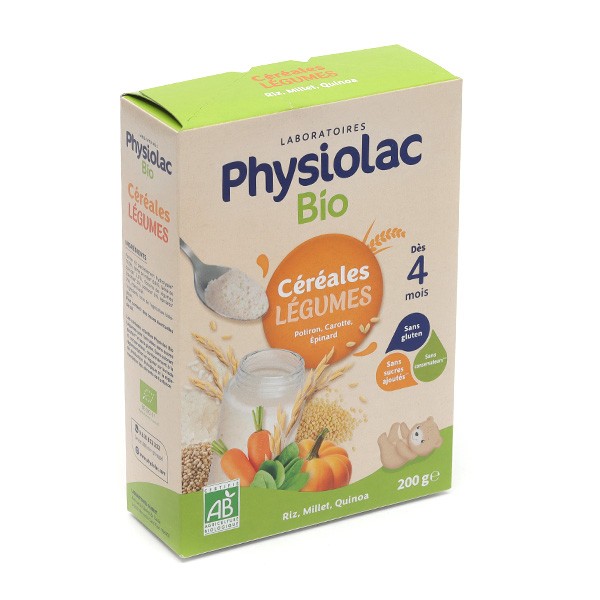 Physiolac Bio Céréales légumes - Diversification alimentaire bébé
