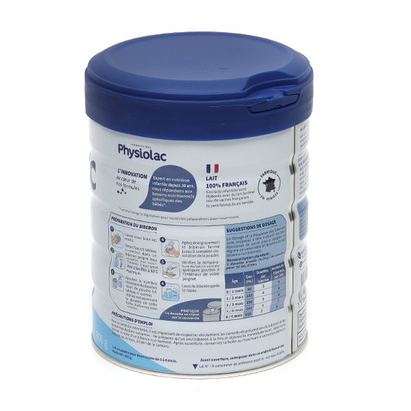 Physiolac lait infantile 1er âge - De 0 à 6 mois - Relais allaitement
