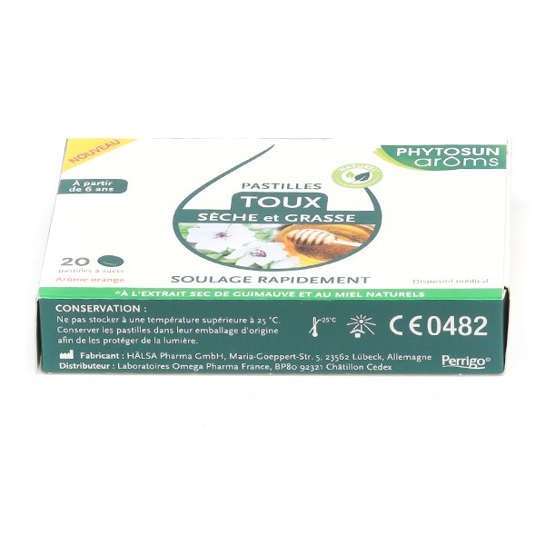 Phytosun Arôms pastilles toux sèche et grasse - Miel, guimauve