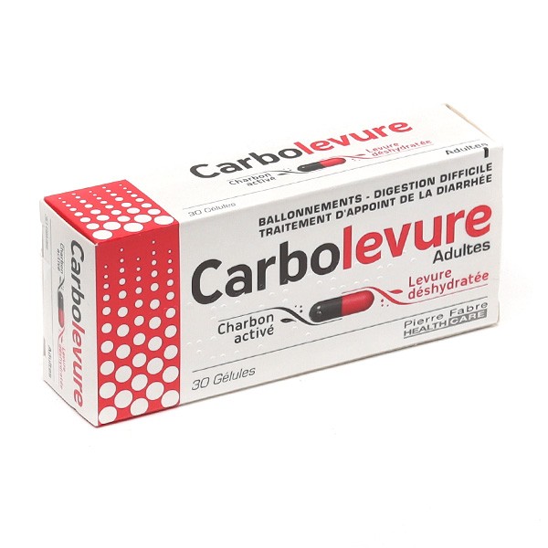 Carbolevure Adulte - Médicament anti ballonnement - Charbon pour les gaz