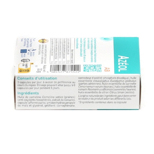 Pileje Azéol AB capsules - Huile de cameline et huiles essentielles