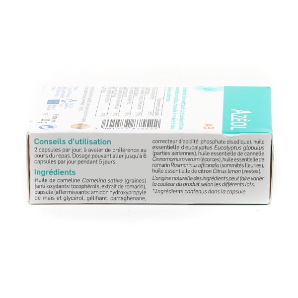 Pileje Azéol AB 30 capsules - Huile de cameline et huiles essentielles