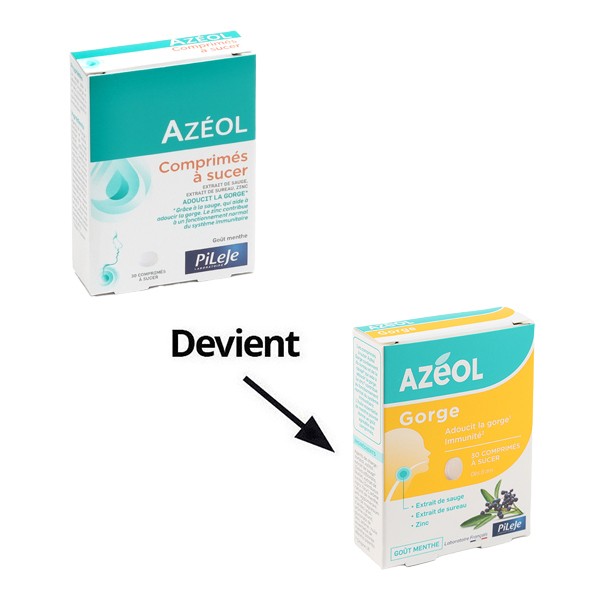 Pileje Azéol Gorge Comprimés à sucer : adoucit la gorge - Sauge, zinc