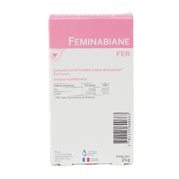 Feminabiane Fer Pileje en gélules - Réduction de la fatigue de la femme