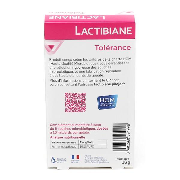 Pileje Lactibiane Tolérance 30 gélules - Probiotiques - Trouble digestif
