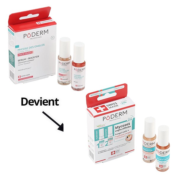 Poderm Mycose des ongles pack duo sérum + booster - Traitement express