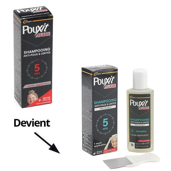 Pouxit Flash Shampooing anti poux et lentes - Traitement dès 3 ans
