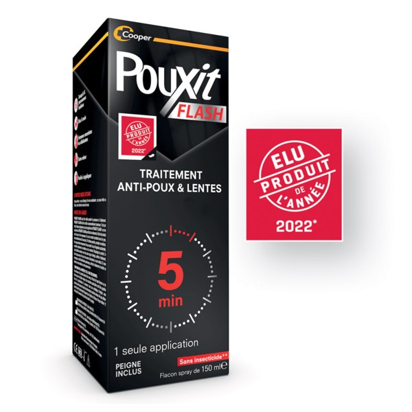 Pouxit Flash spray 150 ml - Traitement Anti poux en 5 minutes