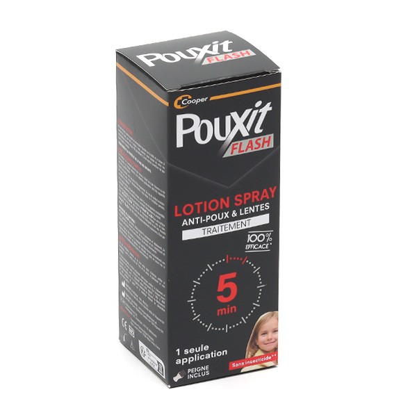 Pouxit Flash spray - Traitement Anti poux en 5 minutes - Dès 6 mois