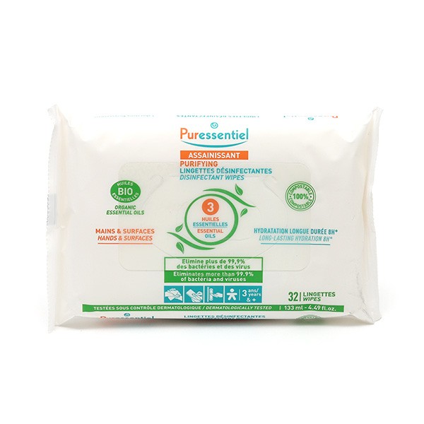 Puressentiel lingettes désinfectantes - Mains et surfaces