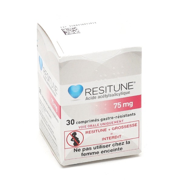 Resitune 75 mg antiagrégant plaquettaire - Aspirine - Prévention