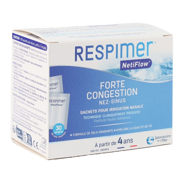 Respimer Netiflow sachets Sels Minéraux Nasal - Lavage de Nez, Rhinite ...