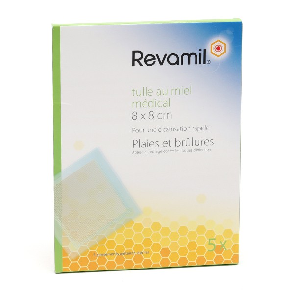 Revamil tulle au Miel médical - Pansement escarres, plaie