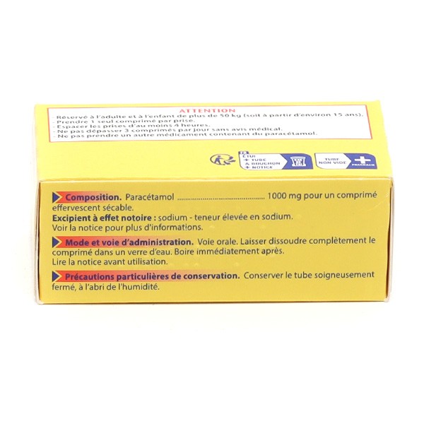 Doliprane 1000 mg effervescent - Paracétamol - Douleur et fièvre