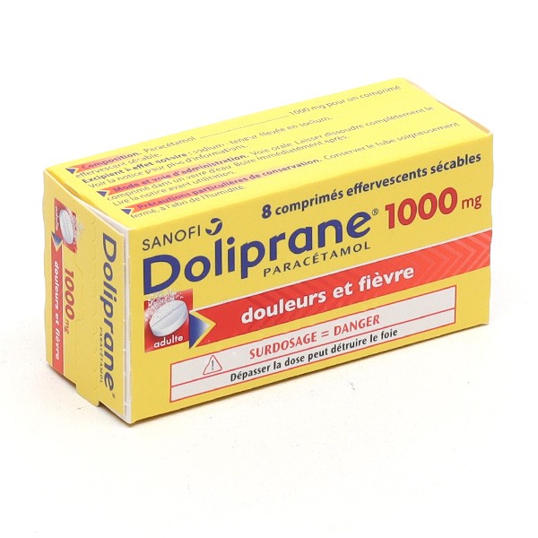 Doliprane 1000 mg effervescent - Paracétamol - Douleur et fièvre
