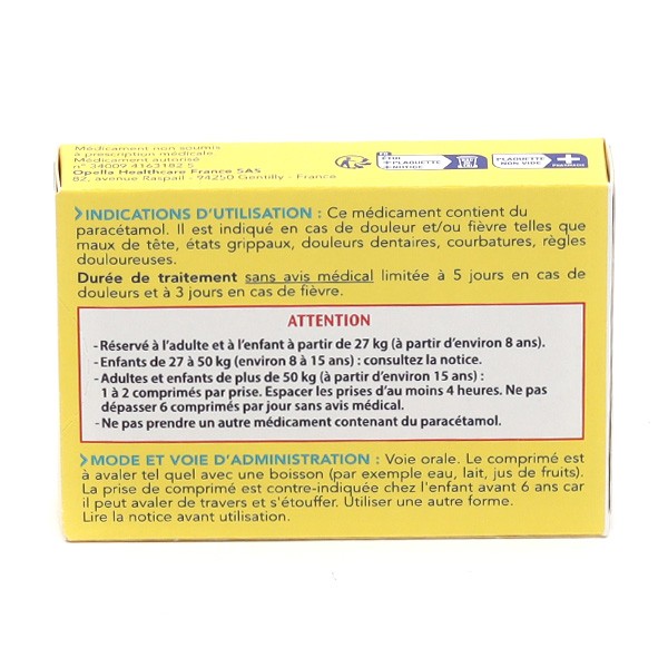 Doliprane Tabs 500 mg - Paracétamol - Antalgique et antipyrétique