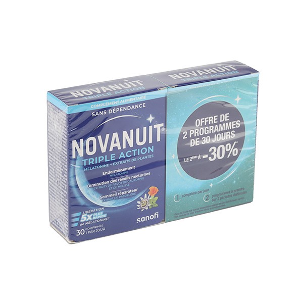 Novanuit Triple Action comprimés - Sommeil - Mélatonine - Insomnie