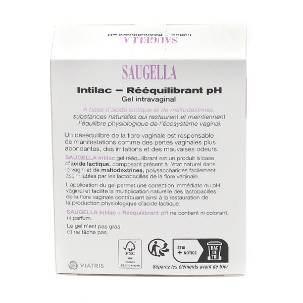 Saugella Intilac rééquilibrant pH gel intravaginal - Flore vaginale