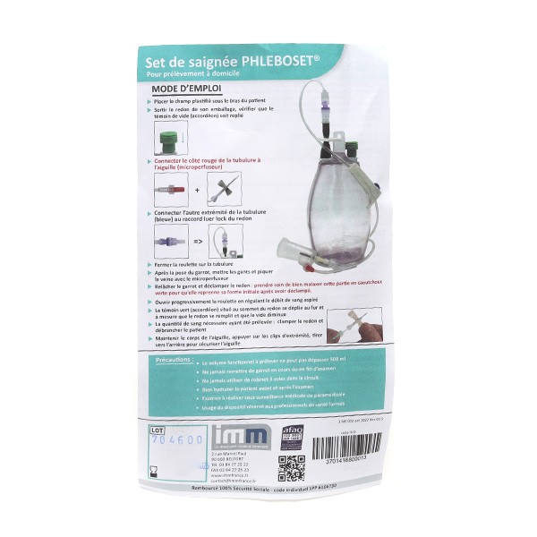 Set de saignée Phleboset - Redon - Pour prélèvement à domicile