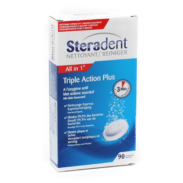 Steradent Triple Action Plus Comprimés effervescents - Nettoyage