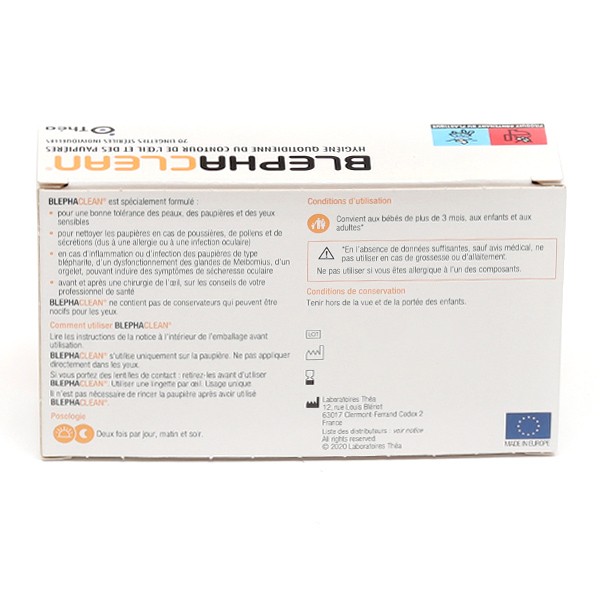 Blephaclean compresse imprégnée stérile – Hygiène des paupières