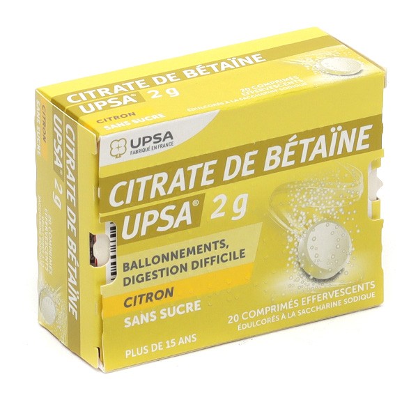 Citrate de Bétaïne UPSA citron effervescent - Médicament Digestion