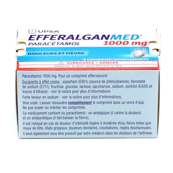 Efferalgan 1000 mg effervescent - Paracétamol - Douleurs