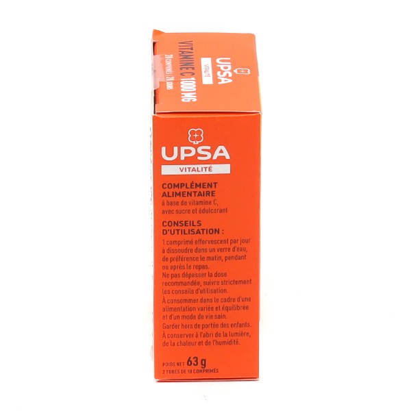UPSA Vitalité Vitamine C 1000 mg comprimés effervescents | Goût orange