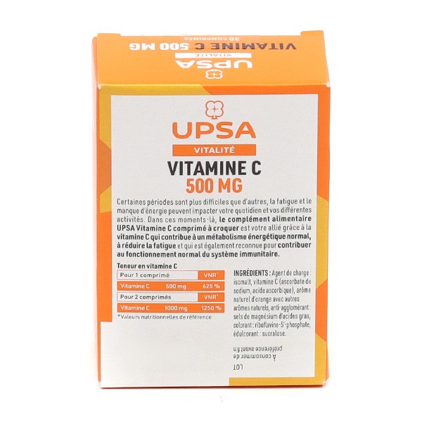 UPSA Vitamine C 500 mg comprimés à croquer - Tonus, immunité