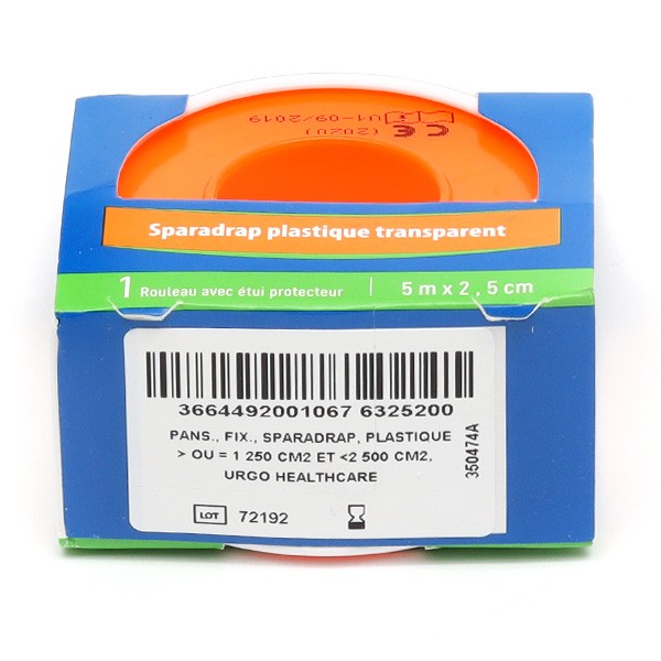 Urgo Plastic sparadrap transparent 2.5 cm x 5 m – Adhésif discret