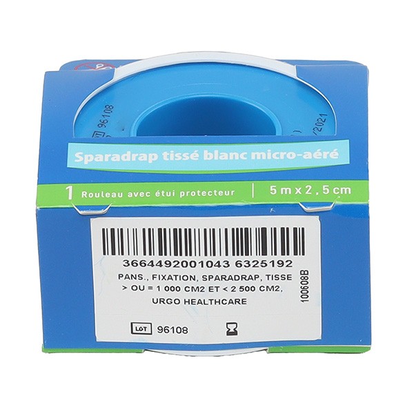 UrgoSyval Sparadrap tissu 2,5 cm x 5 m - Adhésif pour pansement