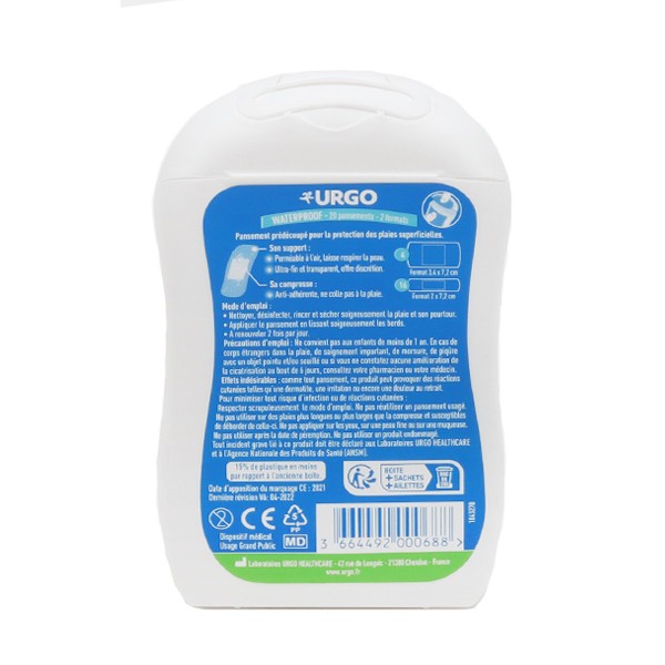 Urgo Pansements Waterproof | Plaie superficielle et égratignure