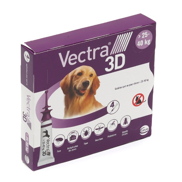 Vectra 3D Pipettes anti puces chien - Puces, tiques, insectes volants