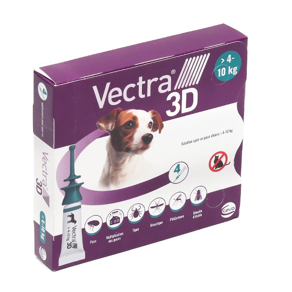 Vectra 3D Pipettes anti puces chien - Puces, tiques, insectes volants