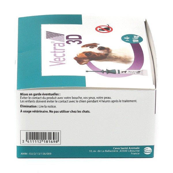 Vectra 3D Pipettes anti puces chien - Puces, tiques, insectes volants