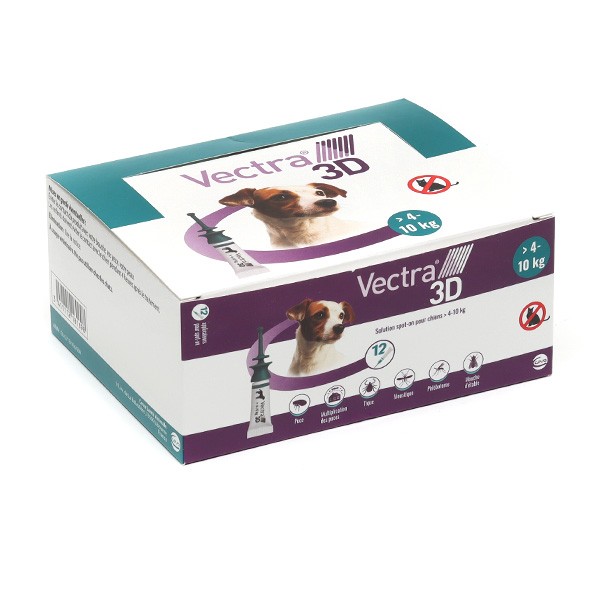 Vectra 3D Pipettes anti puces chien - Puces, tiques, insectes volants