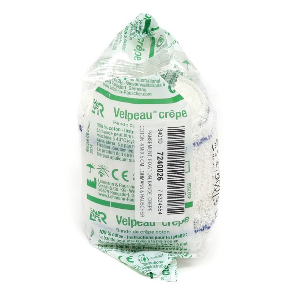 Velpeau bande crêpe 100% coton pour pansement - Compression