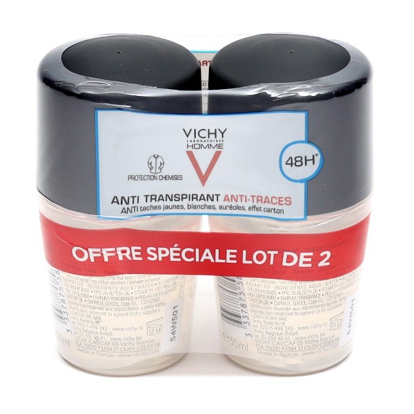 Vichy Homme déodorant anti transpirant 48 h - Anti trace blanche