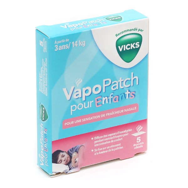 Vicks Vapopatch enfants 5 patchs - Nez bouché, rhume