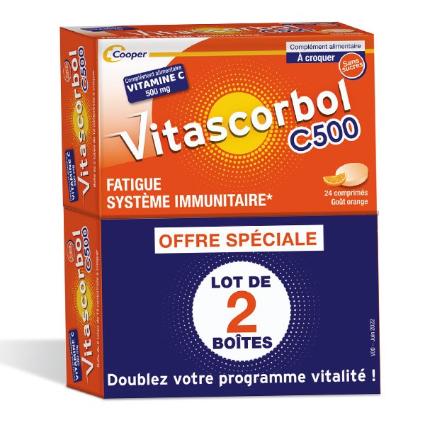 Vitascorbol comprimés à croquer Vitamine C 500 mg - Fatigue passagère