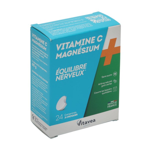 Vitavea Vitamine C Magnésium - Equilibre nerveux - Comprimés à croquer