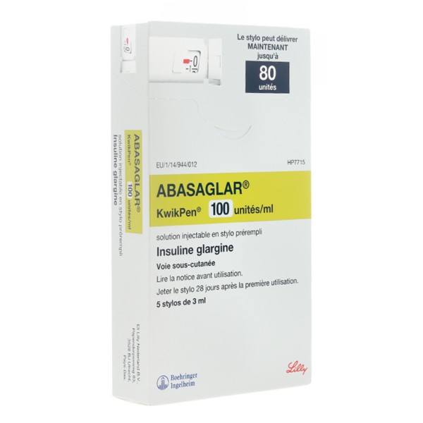 Abasaglar KwikPen 100ui/ml stylo à insuline - Traitement diabète