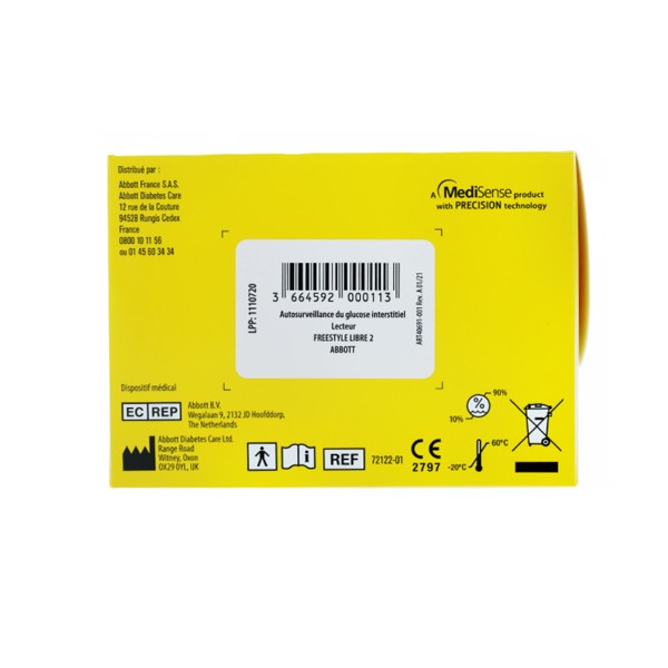 Freestyle Libre 2 Lecteur de glycémie - Mesure diabète sans piqûre