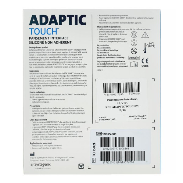Pansement siliconé non adhérent Adaptic Touch - Interface