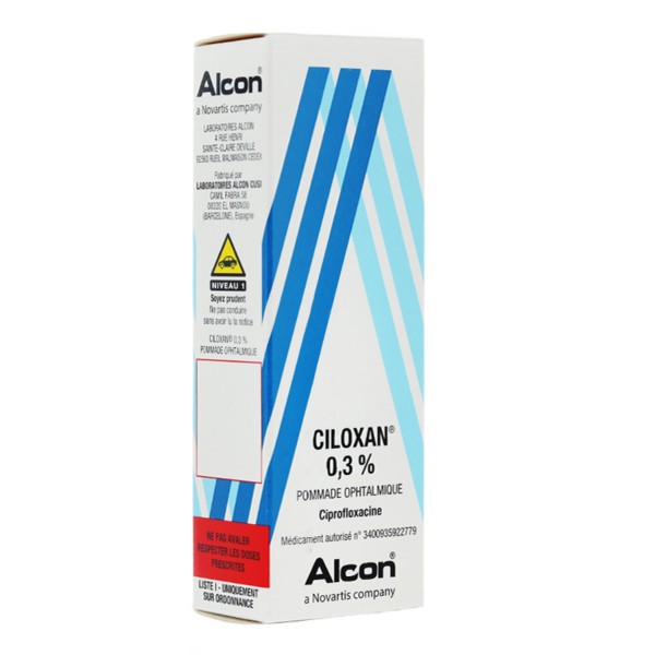 Ciloxan 0,3 % pommade ophtalmique antibiotique - Traitement conjonctivite