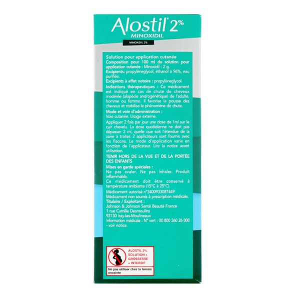 Alostil Minoxidil 2% - Traitement pour la Chute de cheveux