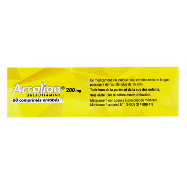 Arcalion 200 mg comprimé - Médicament contre la fatigue - Sulbutiamine
