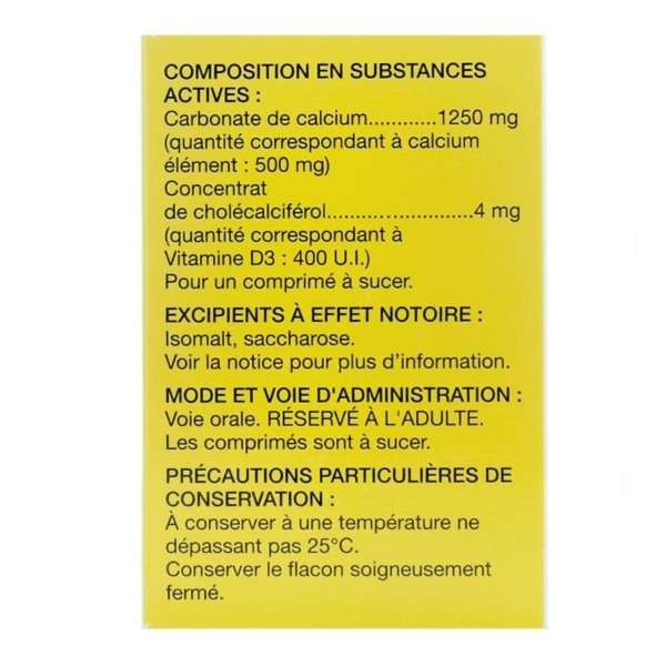 Orocal vitamine D3 500 mg 400 UI à sucer |Calcium et vit D |Ostéoporose