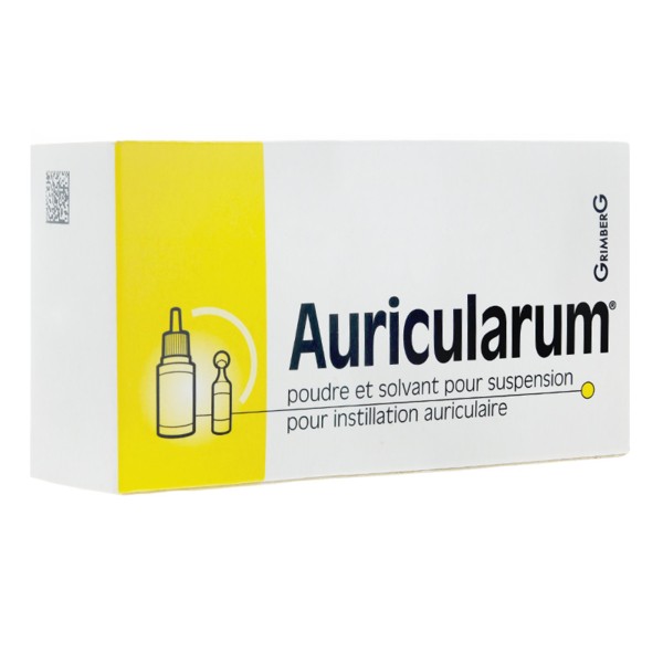 Auricularum poudre et solvant pour instillation auriculaire - Otite