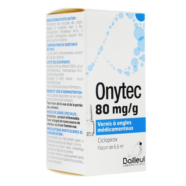 Onytec 80 mg/g vernis antifongique 6,6 ml - Mycoses des ongles